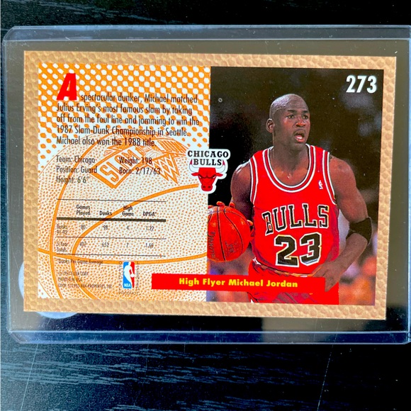 NBA | Art | Rare Micheal Jordan High Flyerfleer 9293 Slam Dunk Card 273 ...